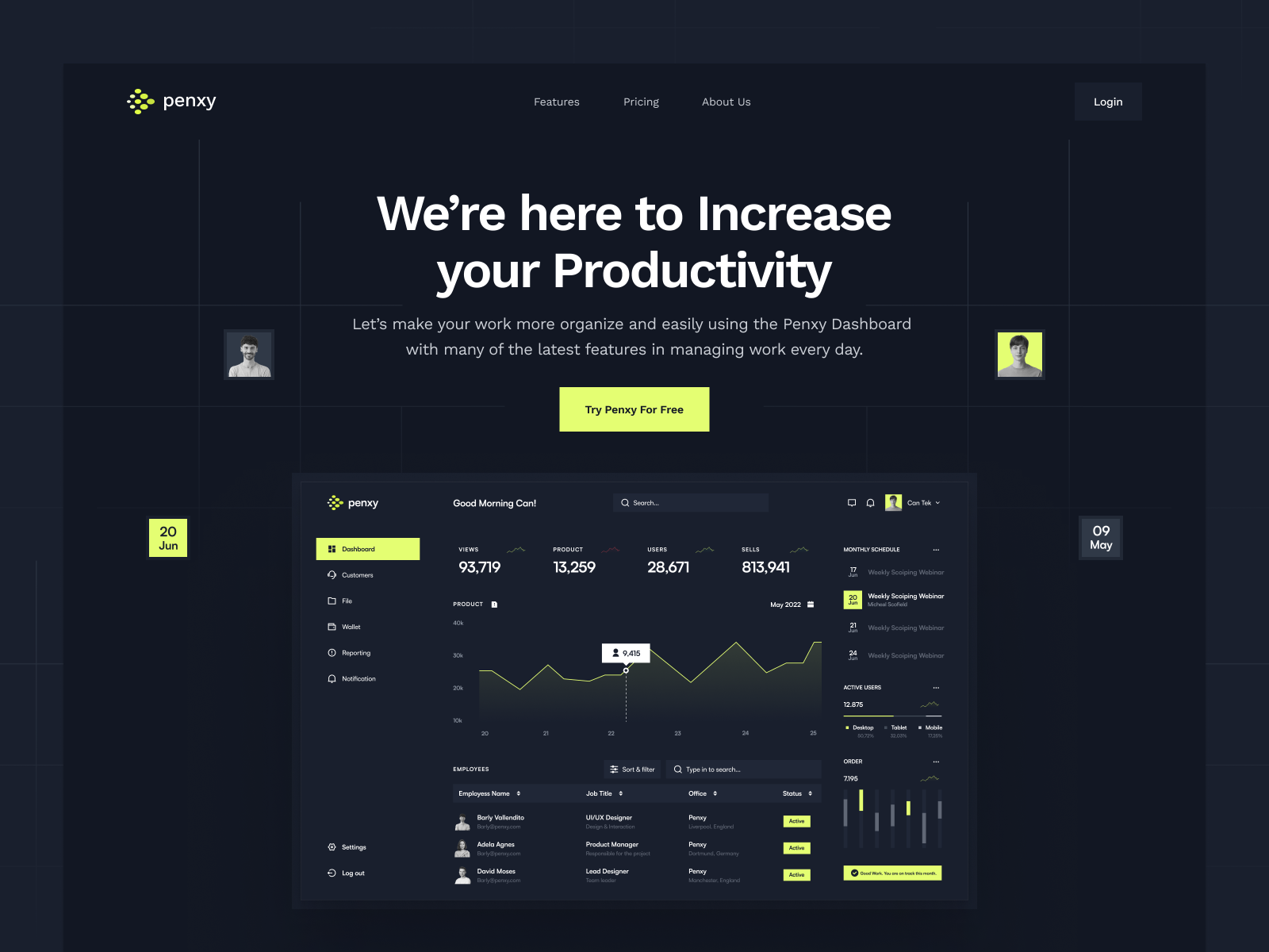 Penxy Landing Page Header by Can Tek on Dribbble