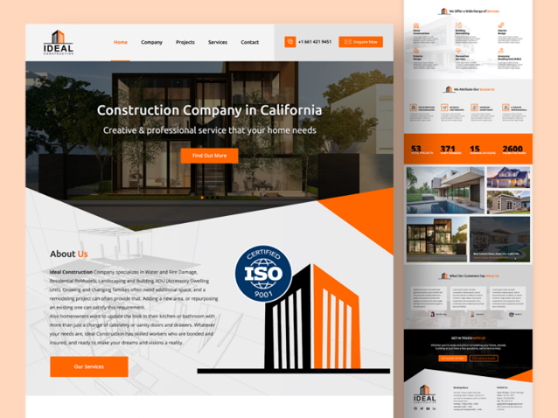 Construction Company UI Design by Saji (Seyed Vahid Sajadi) on Dribbble