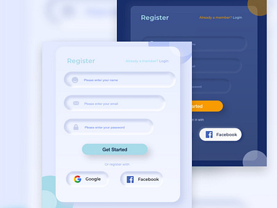 Dark & Light Neumorphism Register Page by Olwethu Manayi on Dribbble