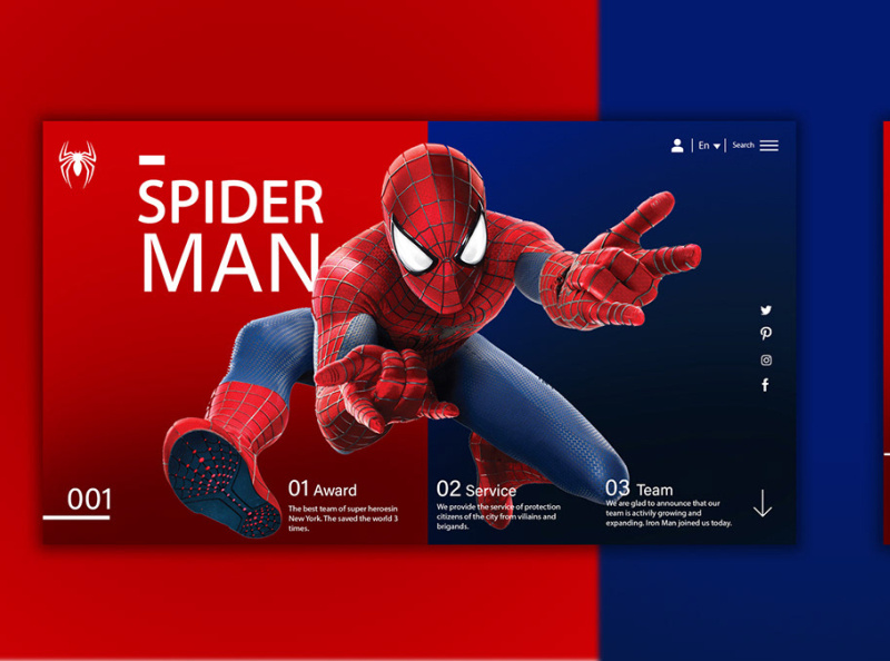 Spiderman Web UI UX Design by Md. Kamrul Hasan on Dribbble