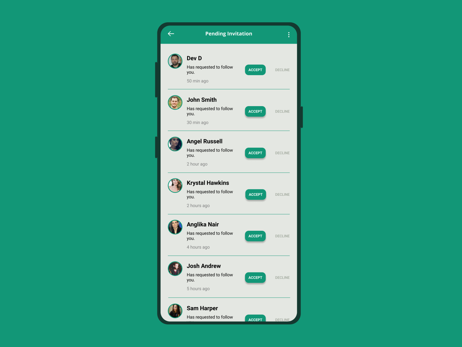 Daily UI #78 - Pending Invitation by Mehz Kharodawala on Dribbble