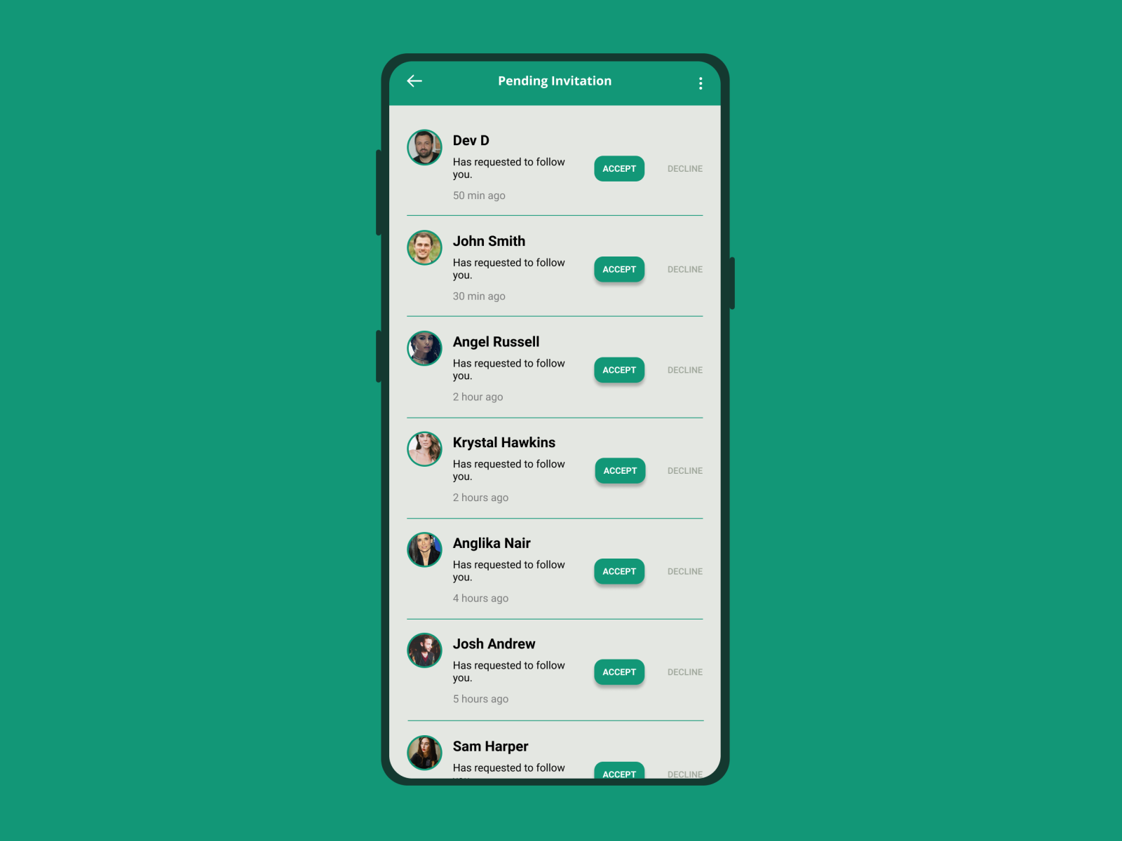 Daily UI #78 - Pending Invitation by Mehz Kharodawala on Dribbble