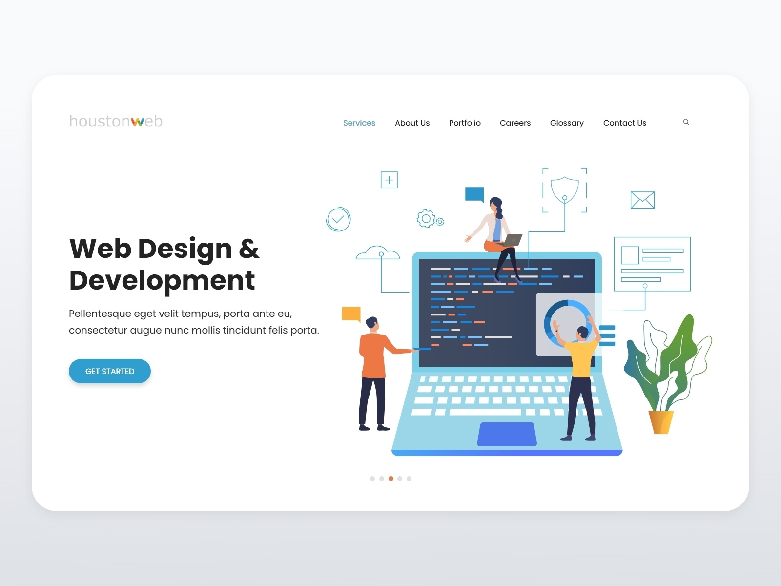 Houstonweb Website Header ( Concept ) by Umi Babakishiyeva on Dribbble
