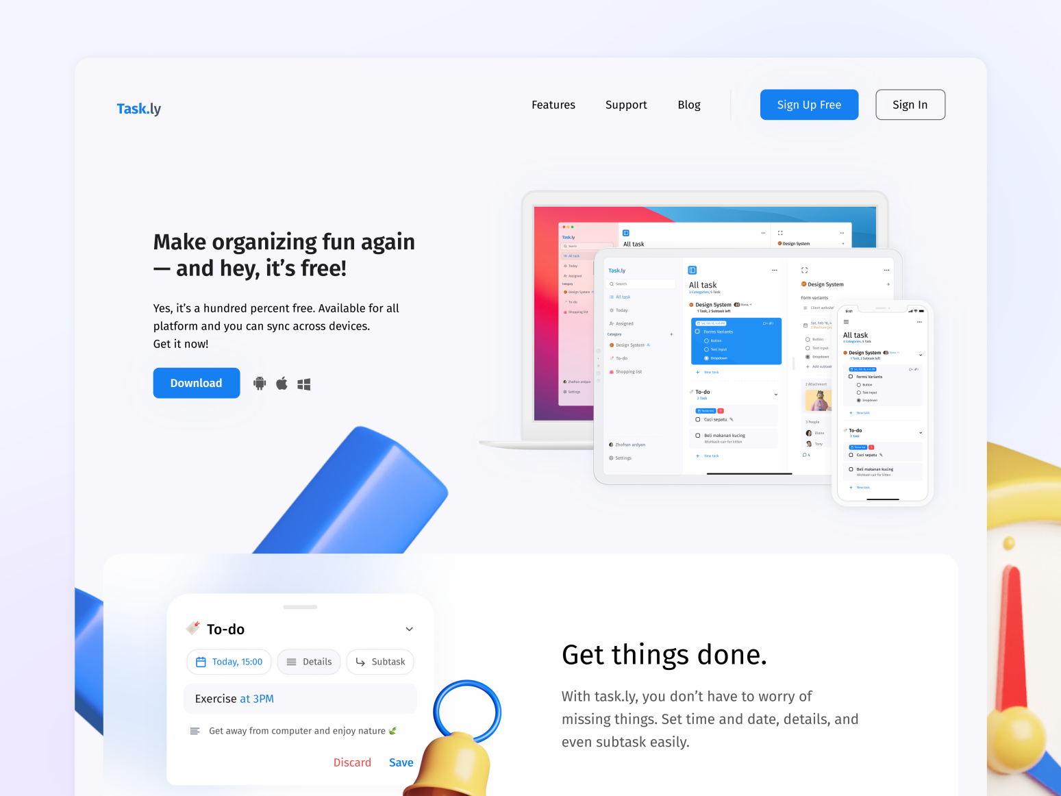 Task Management app - Landing Page by Zhofran Ardyan on Dribbble