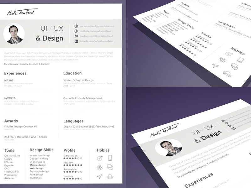 Free Minimal Sketch Resume Template By Amir Mahmud On Dribbble