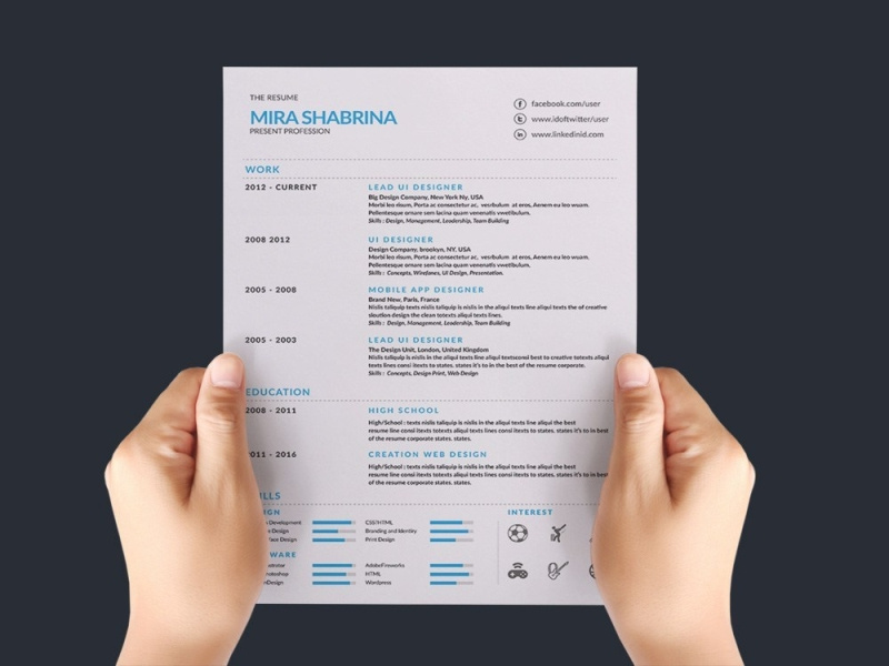 Free Resume Template with Simple Style Design by Amir Mahmud on Dribbble