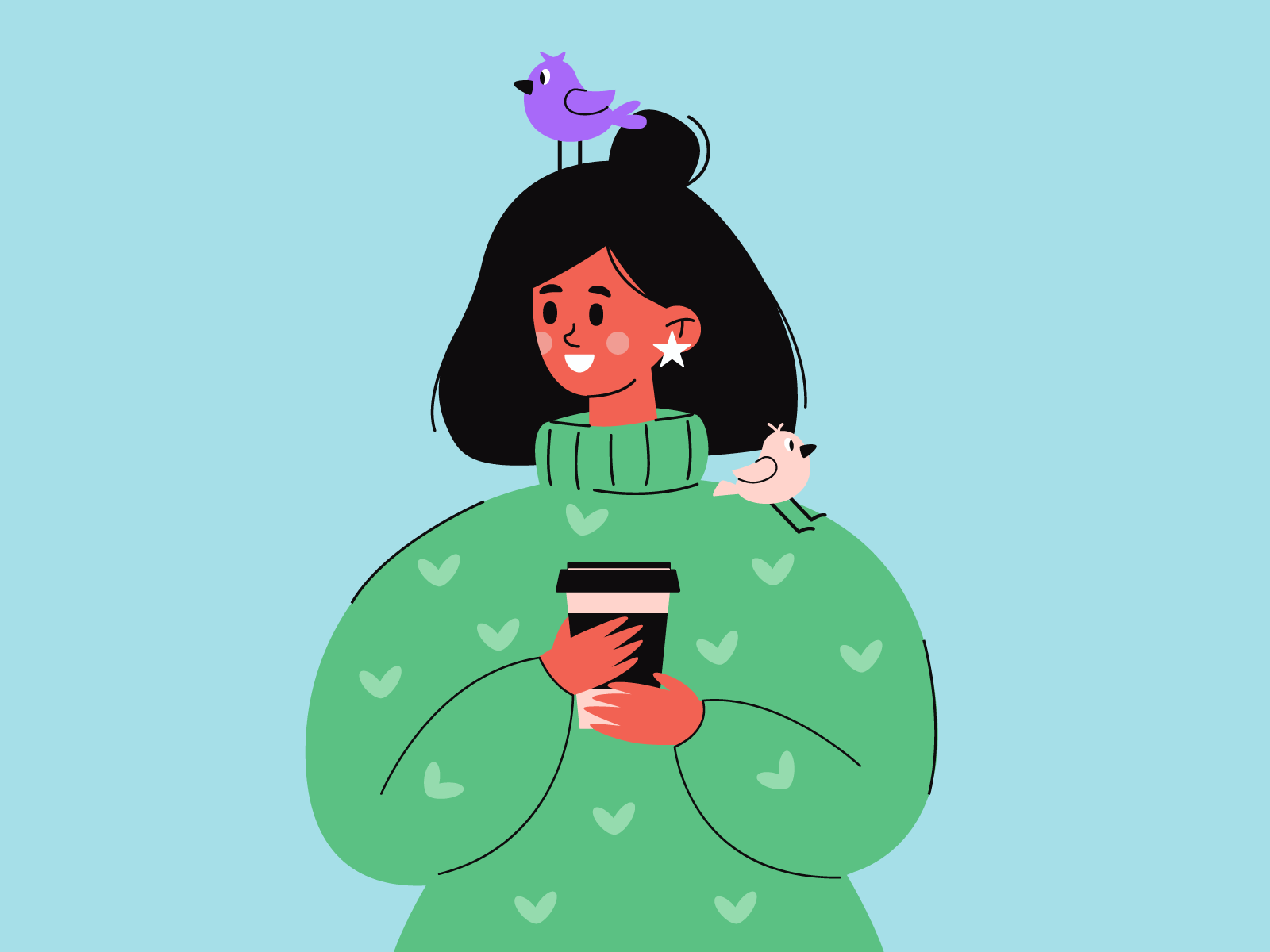 Girl with cup by Olga on Dribbble