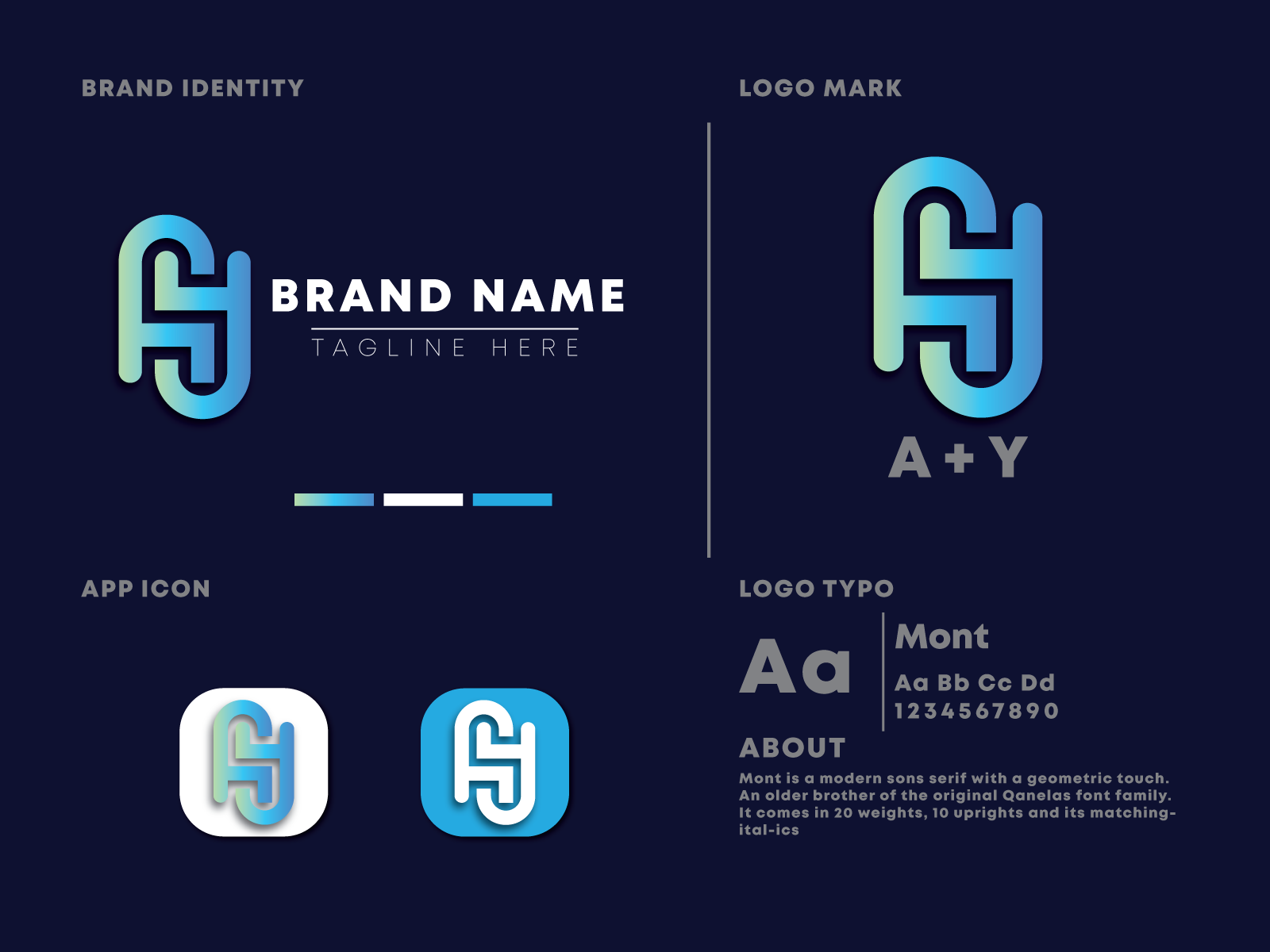 A+Y letter mark logo by Md Hafizul Alom on Dribbble