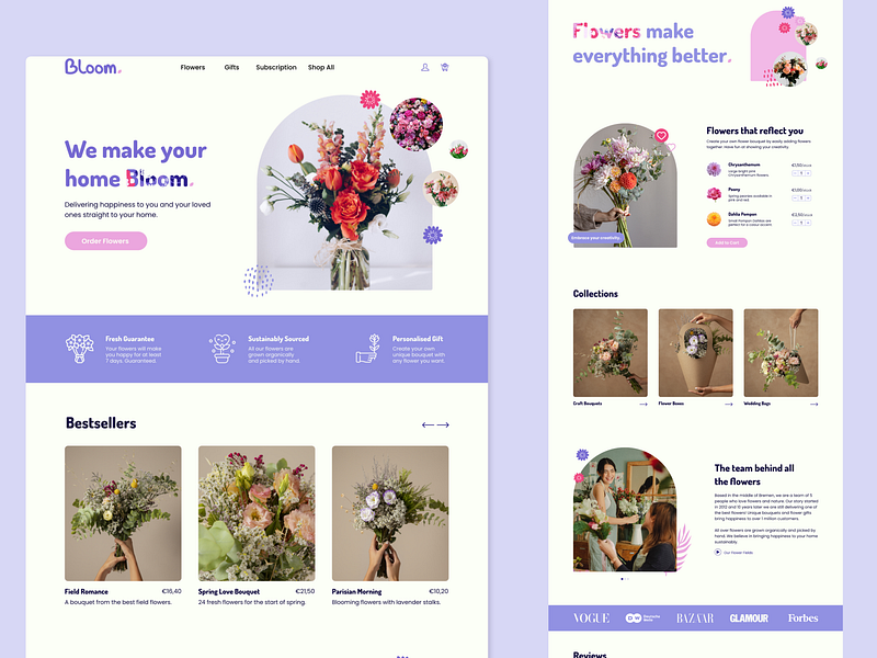 Flower Shop Landing page Design | UI/UX by Eve Hiller on Dribbble