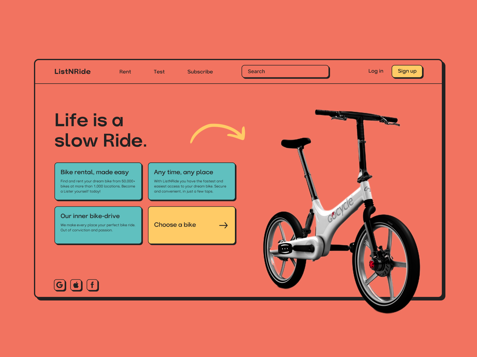Bike rental website by Kirill Shernin on Dribbble