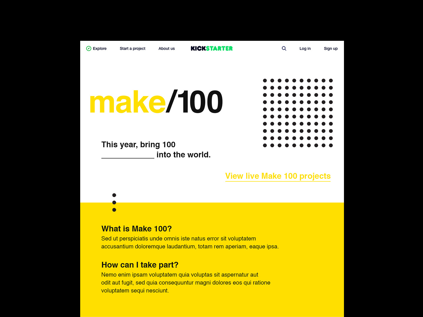 Make 100 Website by Kayla Colaizzi on Dribbble
