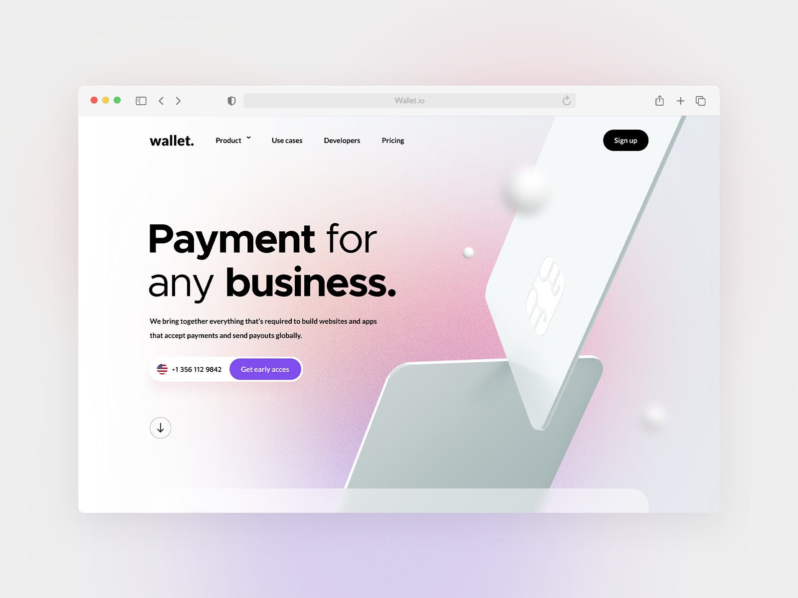 Crypto wallet landing page by Dmitry Petrukovich on Dribbble