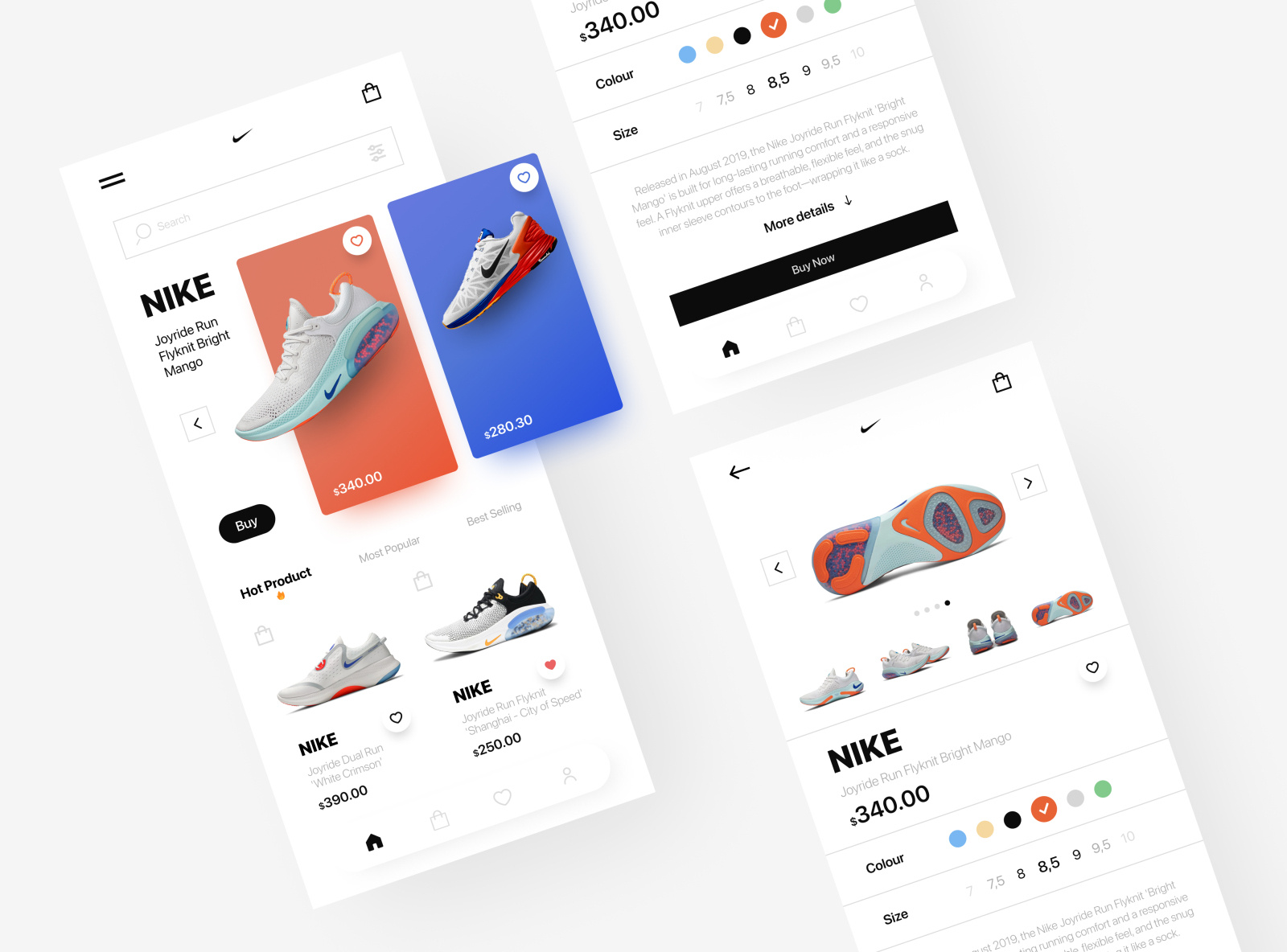 Nike Shoes Application by Dena Ihsanuddin on Dribbble