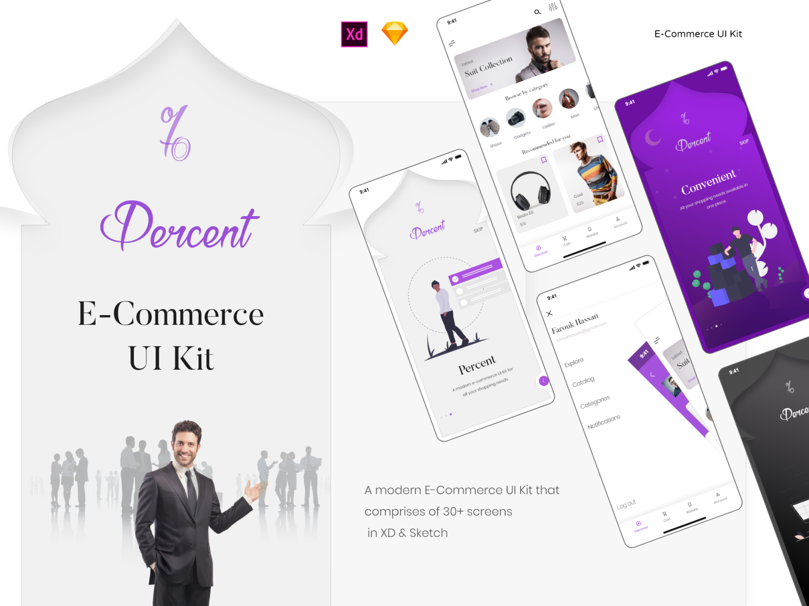 Percent - E Commerce UI Kit by PassionUIKits on Dribbble