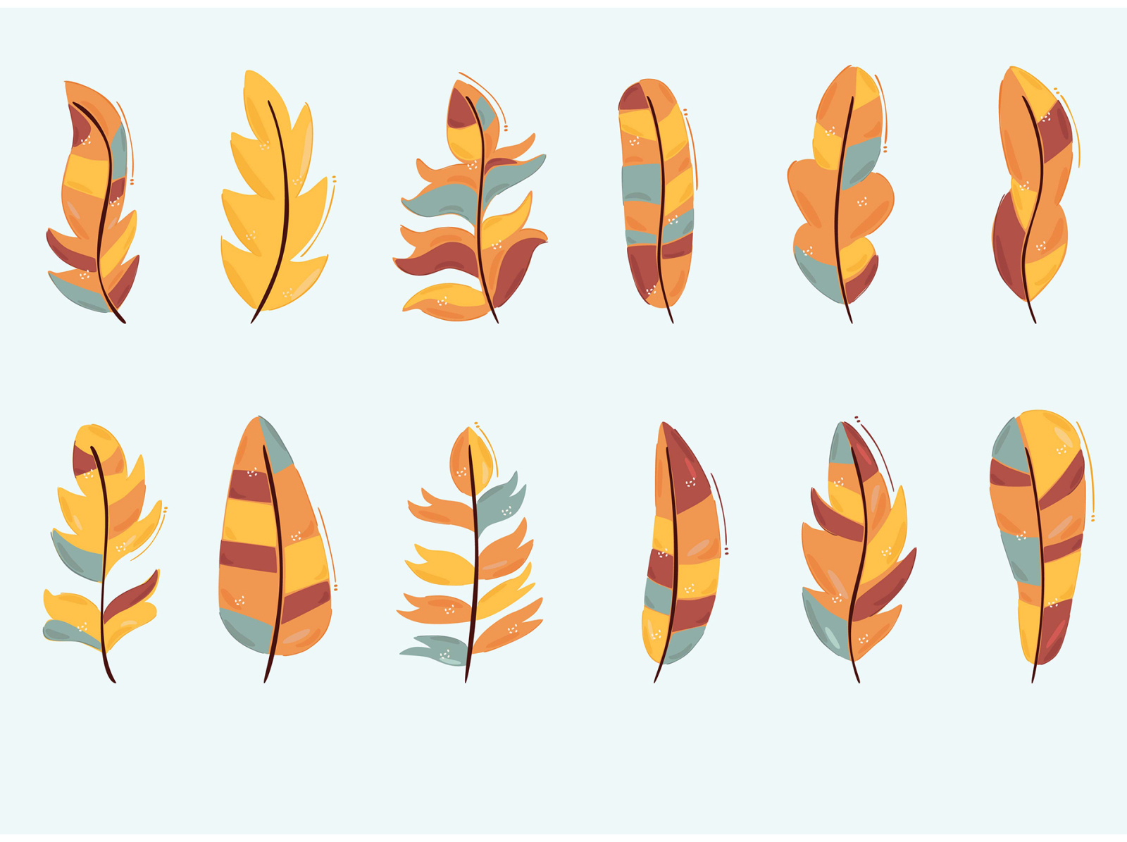 Feather Collection Illustration by Fenny Apriliani on Dribbble