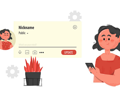 Status Update Concept Writing Message Illustration by Fenny Apriliani ...