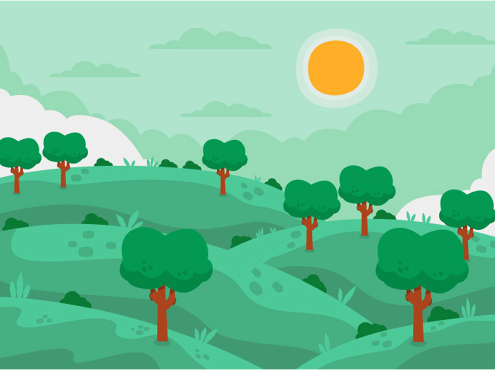 Natural Landscape Background Illustration by Fenny Apriliani on Dribbble