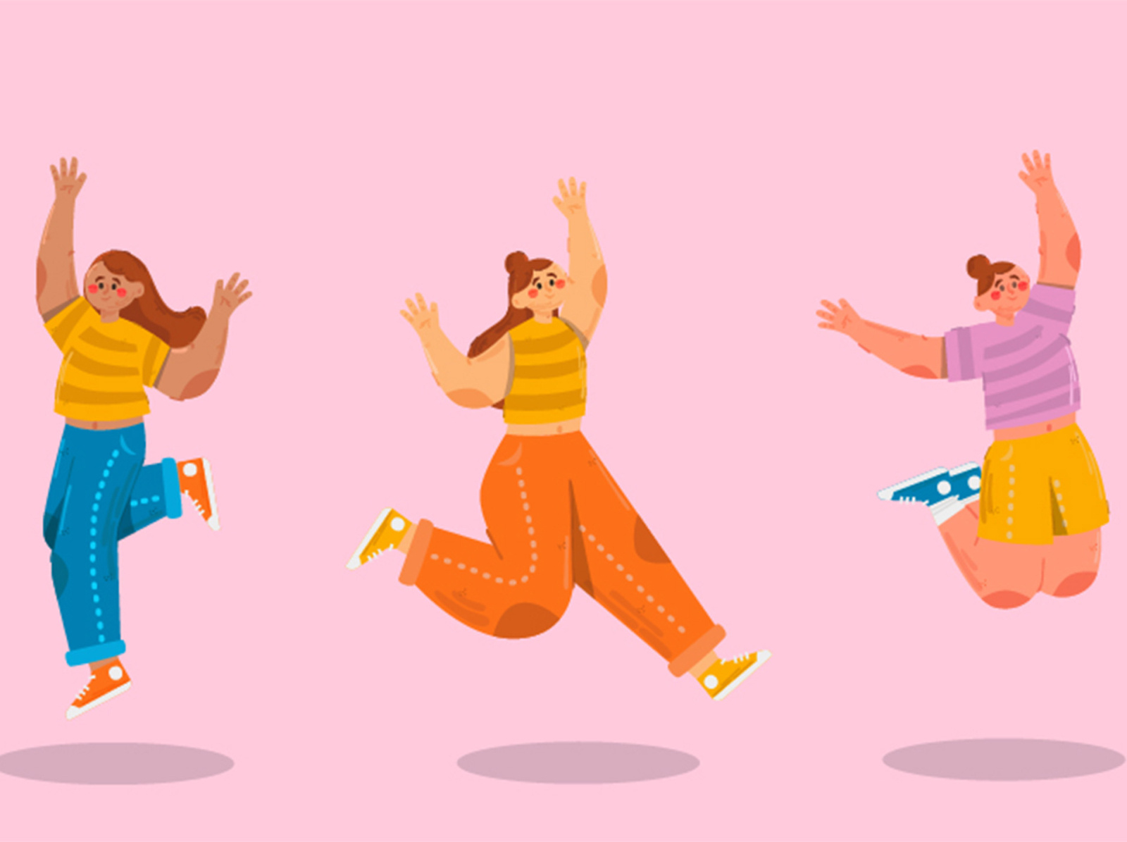 Dribbble - - People Jumping Illustration (flat design).jpg by Fenny ...