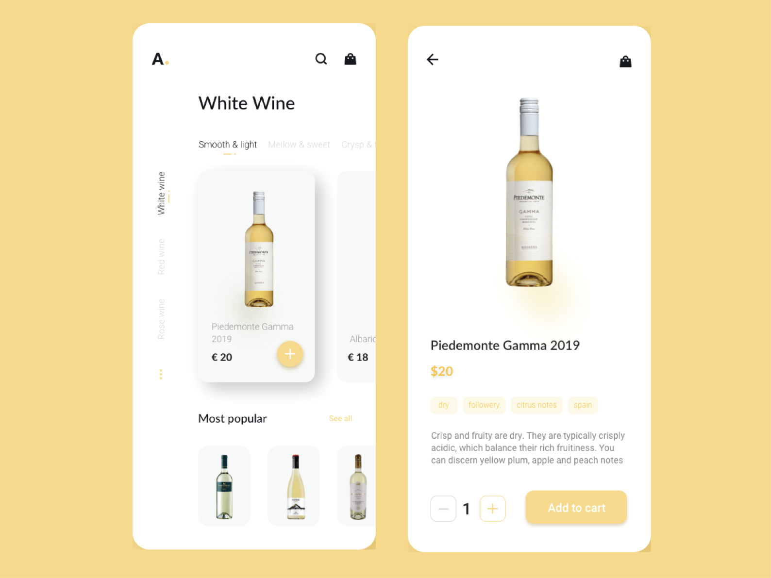 Wine app by Suki Phan on Dribbble