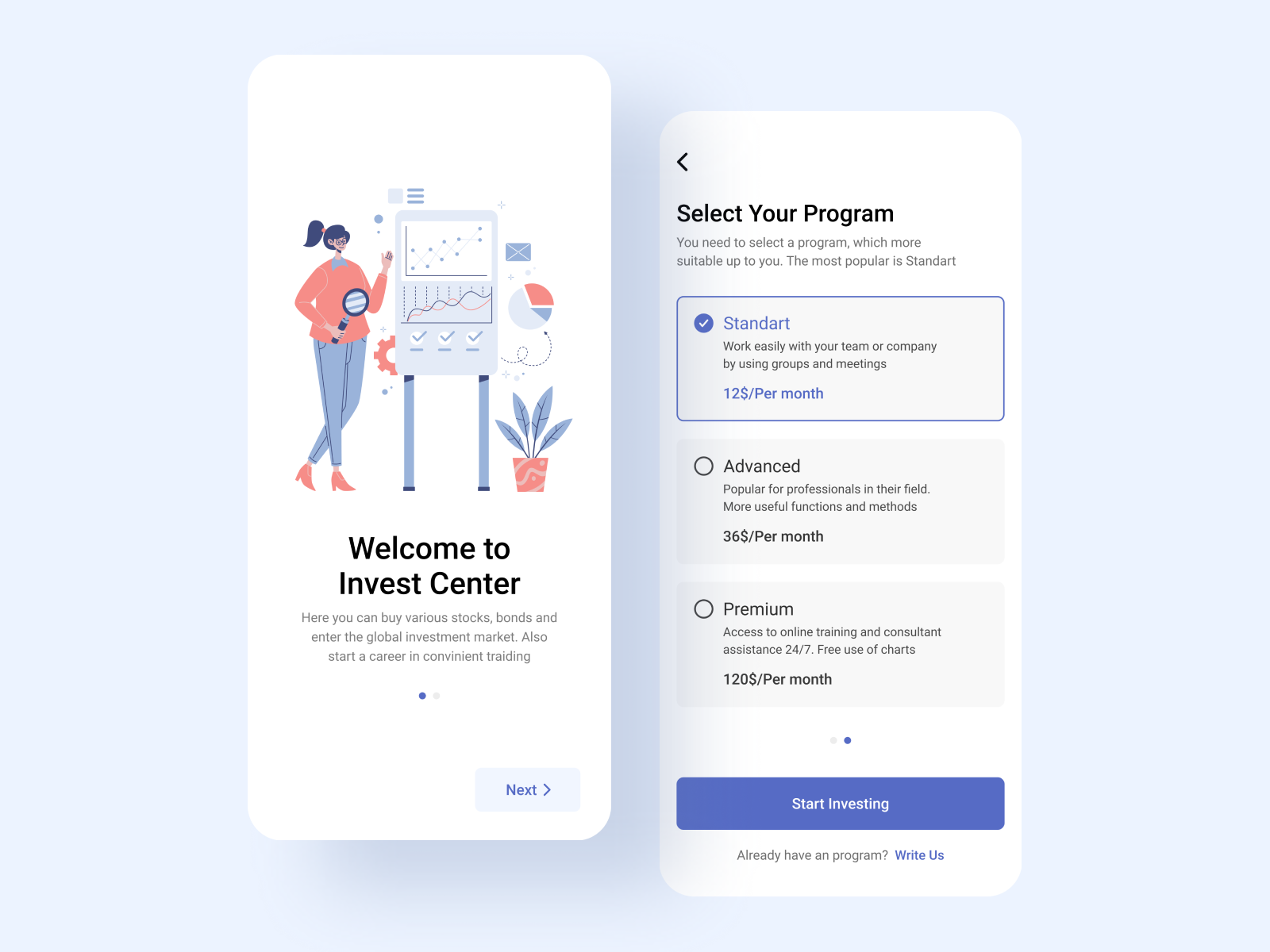 Daily UI 64. Select User Type by Ilia Zolotukhin on Dribbble