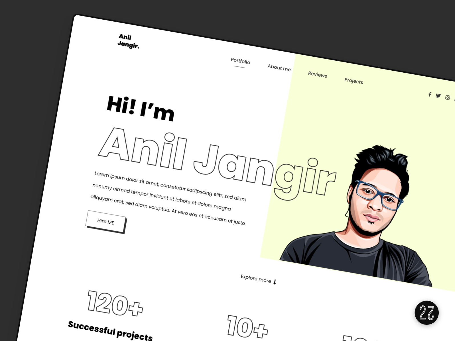 Anil Jangir's portfolio website by District 22 Agency for District-22 on Dribbble