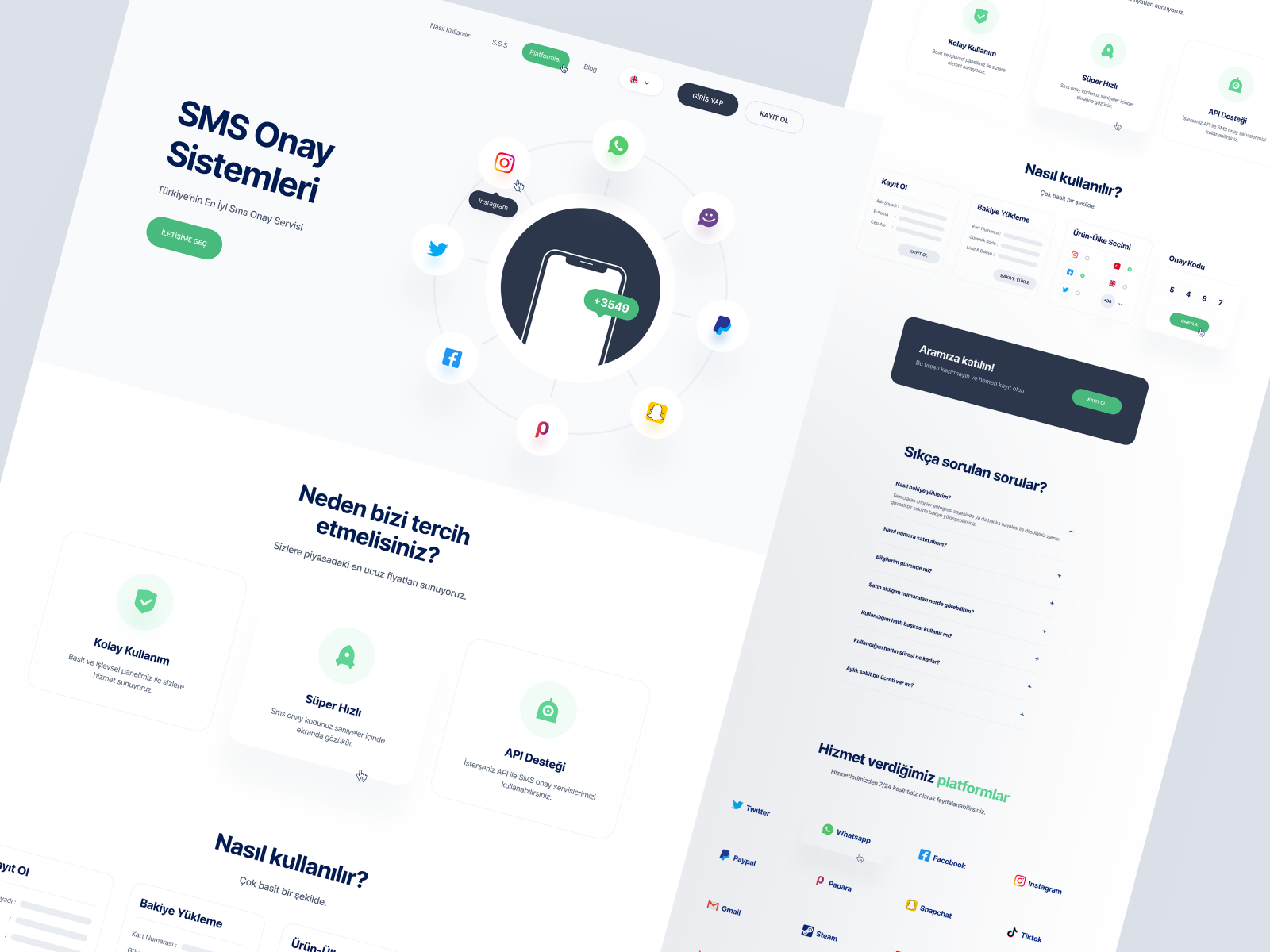 Sms Panel Landing by Batuhan Kara on Dribbble