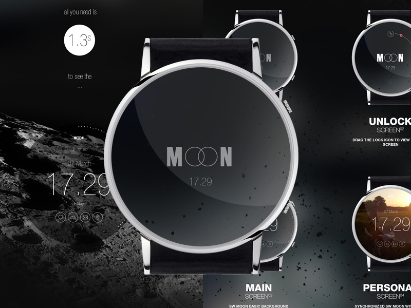MOON smart watch concept full by Balazs Eros on Dribbble