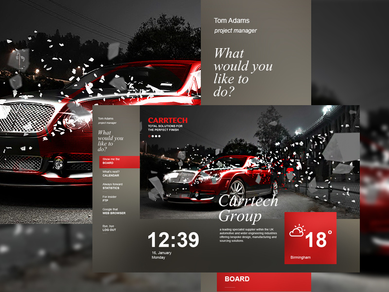 Whiteboard touch screen dashboard ui design concept for Carrtech by ...