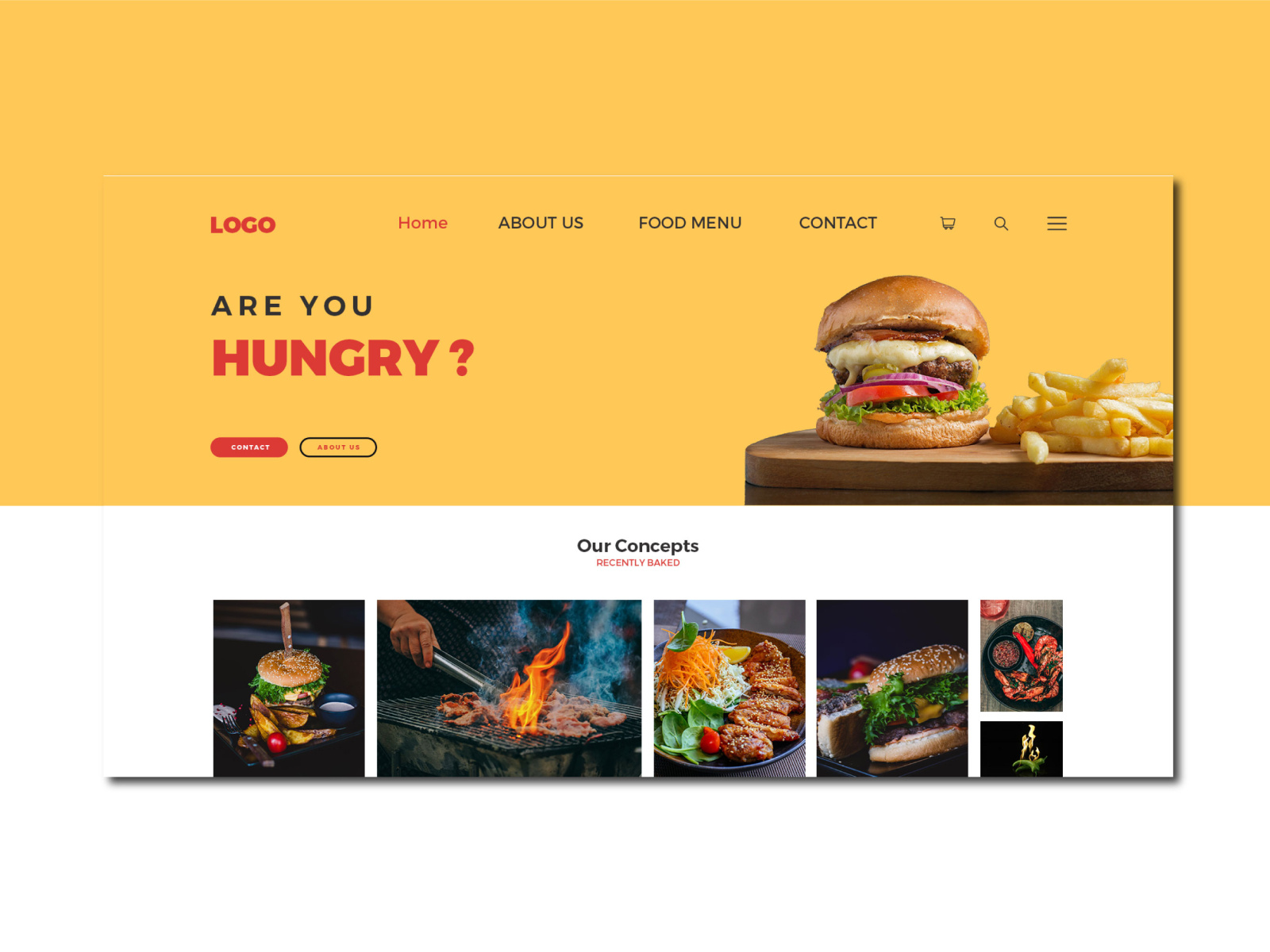 Fast Food Restaurant Landing page by Rakib Hasan Adib on Dribbble