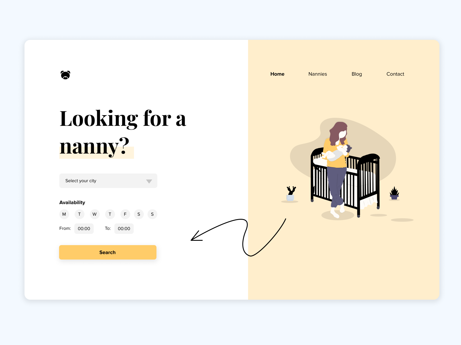 Nanny finder by Maeve Pepple on Dribbble