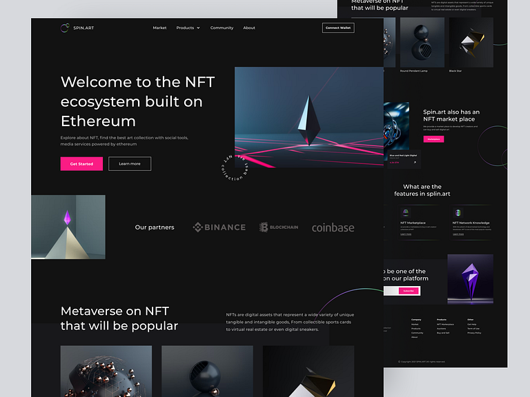 SPIN.ART - NFT Company Landing Page by Bagas Prayogo for Morva Labs on Dribbble