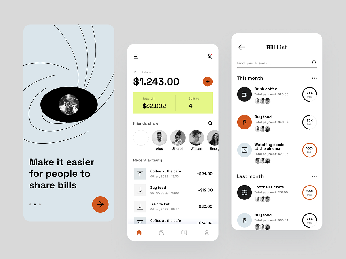 Split Bill - Mobile App by Bagas Prayogo for Morva Labs on Dribbble