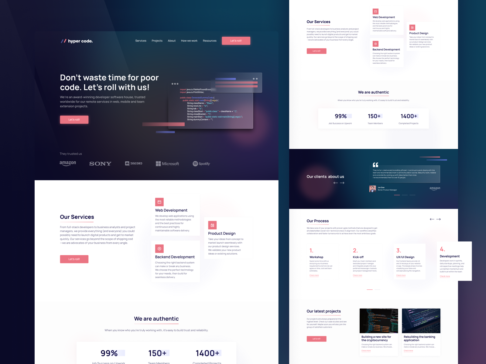 Hyper Code - software house website concept by Eryk Sobiechowski for ...