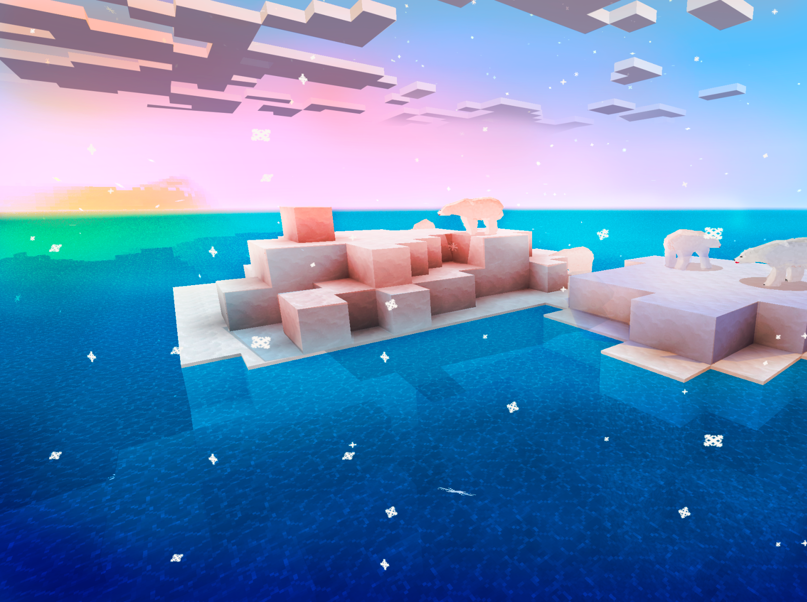 Amazing Snowy Biome & Cute Polar Bears in Free Minecraft Clone R by ...