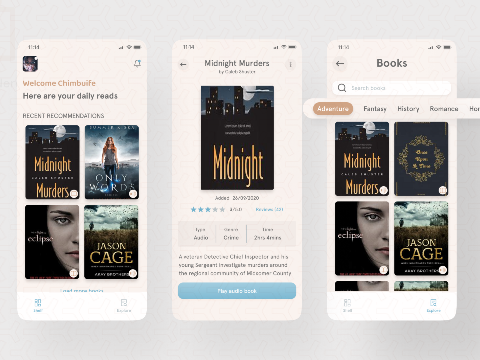 Book Nerds Mobile online book app by Felix Enemuo on Dribbble