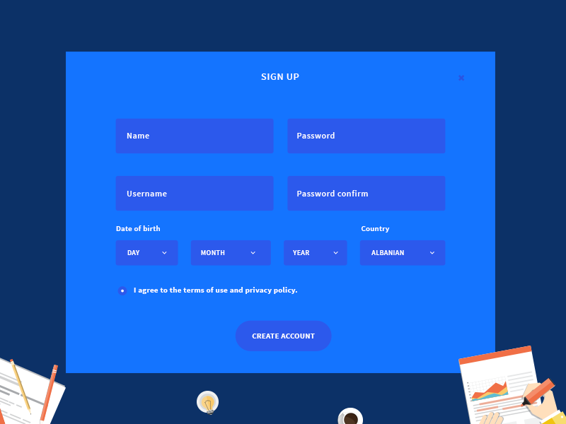 Sign-Up Form by Arlind Jashari on Dribbble