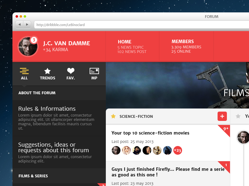 Forum design by Valentin Prost on Dribbble