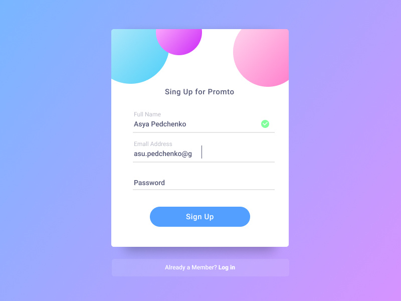 Sign In Form by Denis Codes on Dribbble