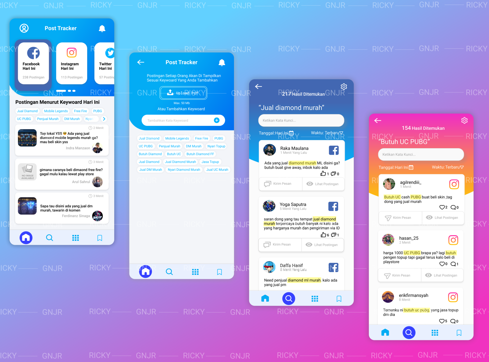 Post Tracker UI by Rki Ginanjar on Dribbble