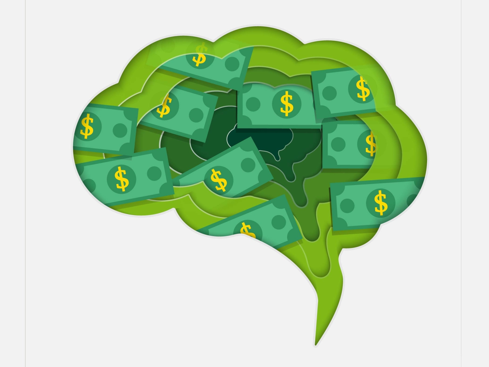 brain papercut with money by Flasifa on Dribbble