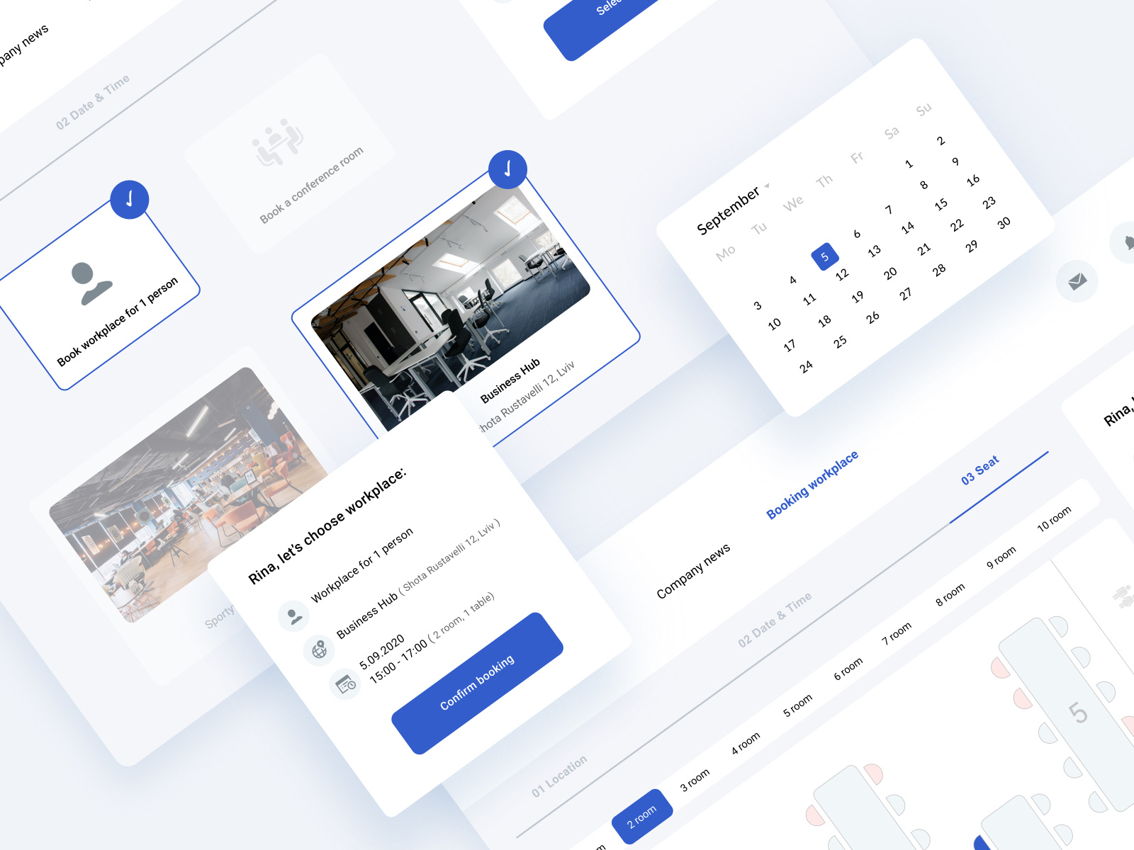 Workplace booking system by Maryna Chernenka on Dribbble