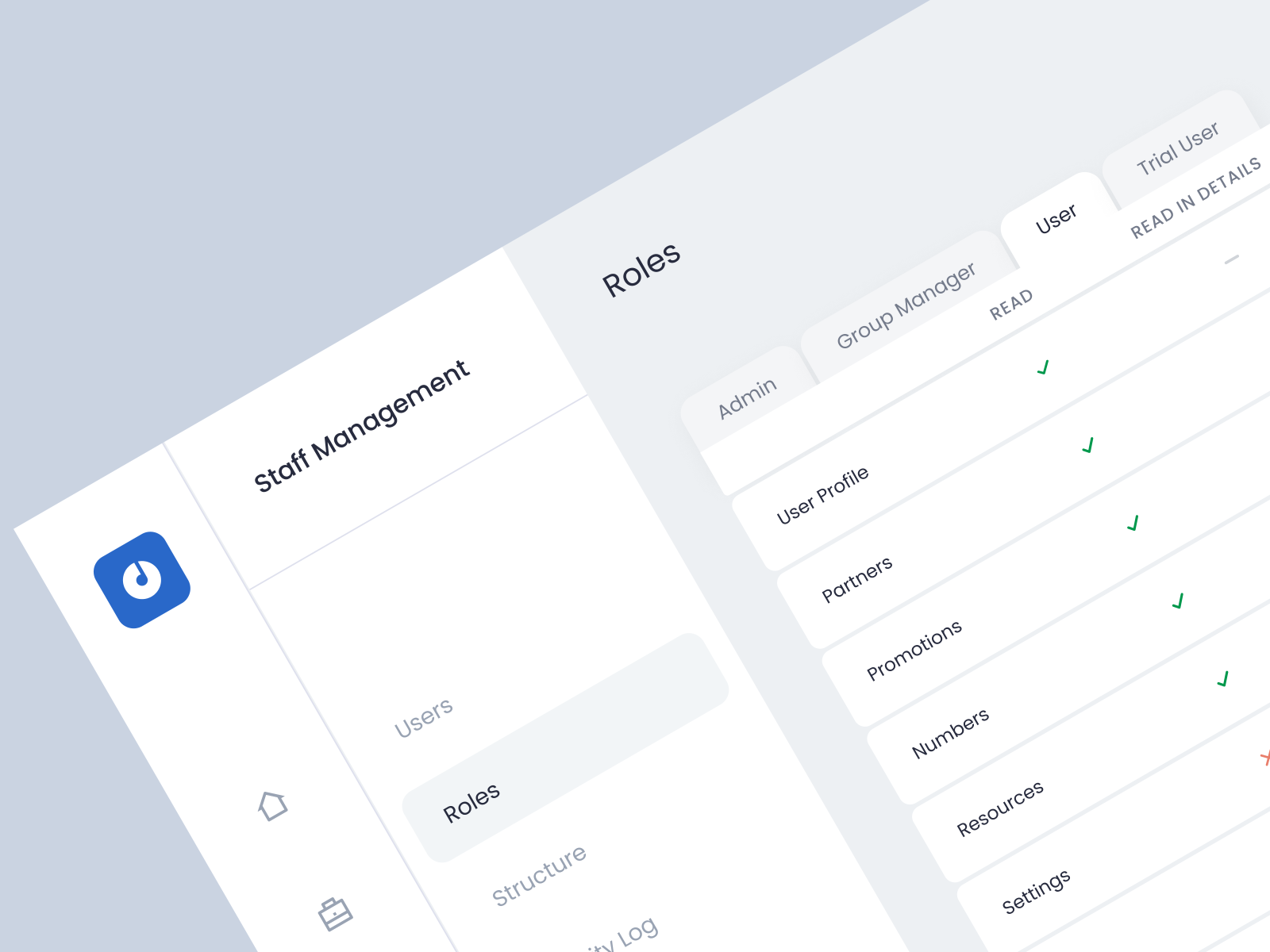 User Management/ Staff Management/Roles by Maryna Chernenka on Dribbble