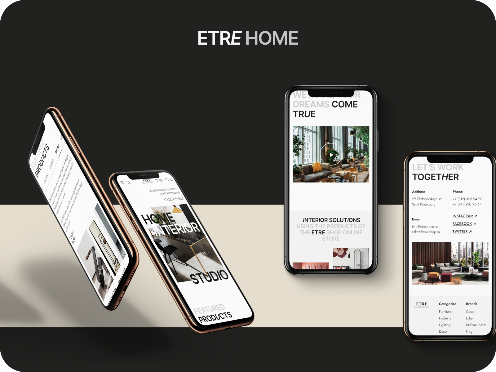 Website redesign concept for Interior Design Studio ETRE Home by Alena ...