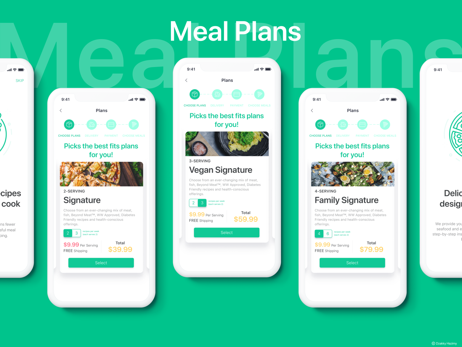 EzCooking, Meal kit Delivery Mobile App - Meal Plans Shot by The ZuckQ ...