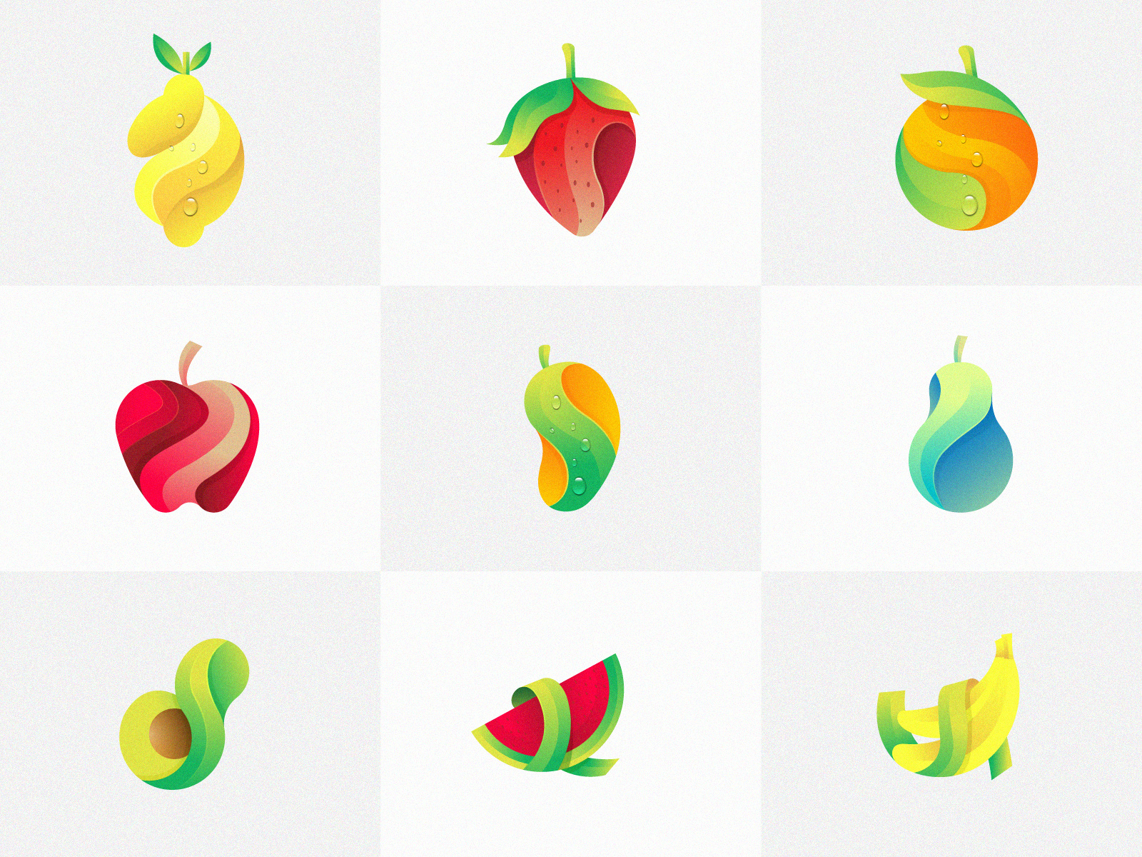Fresh Fruit Collection by Upnow Graphic on Dribbble