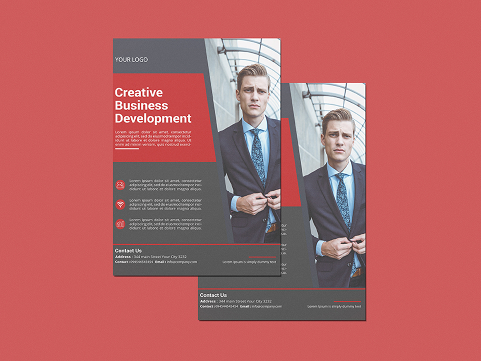 Free - Corporate Flyer Template by Amir Hussain on Dribbble
