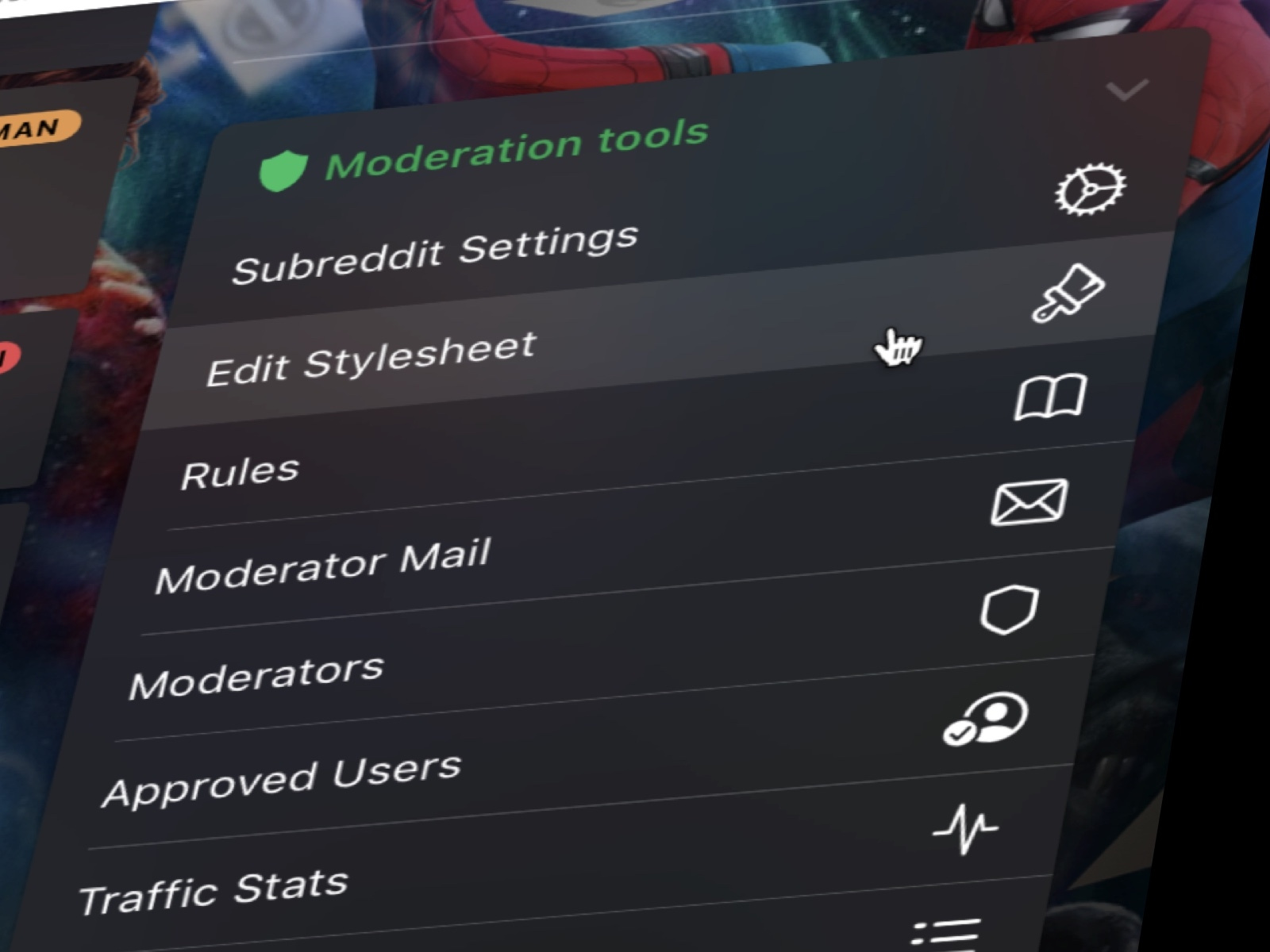 Reddit Moderation Menu by Hectorlizard on Dribbble