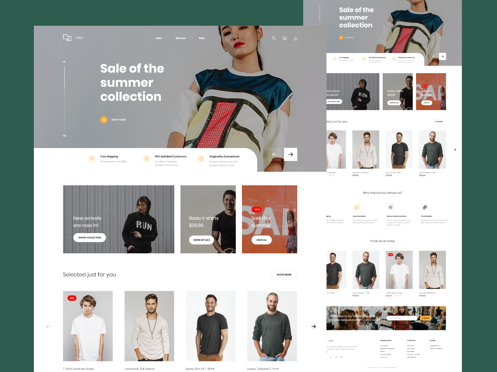 Summer Collection Web UI Template by Al Fahad on Dribbble