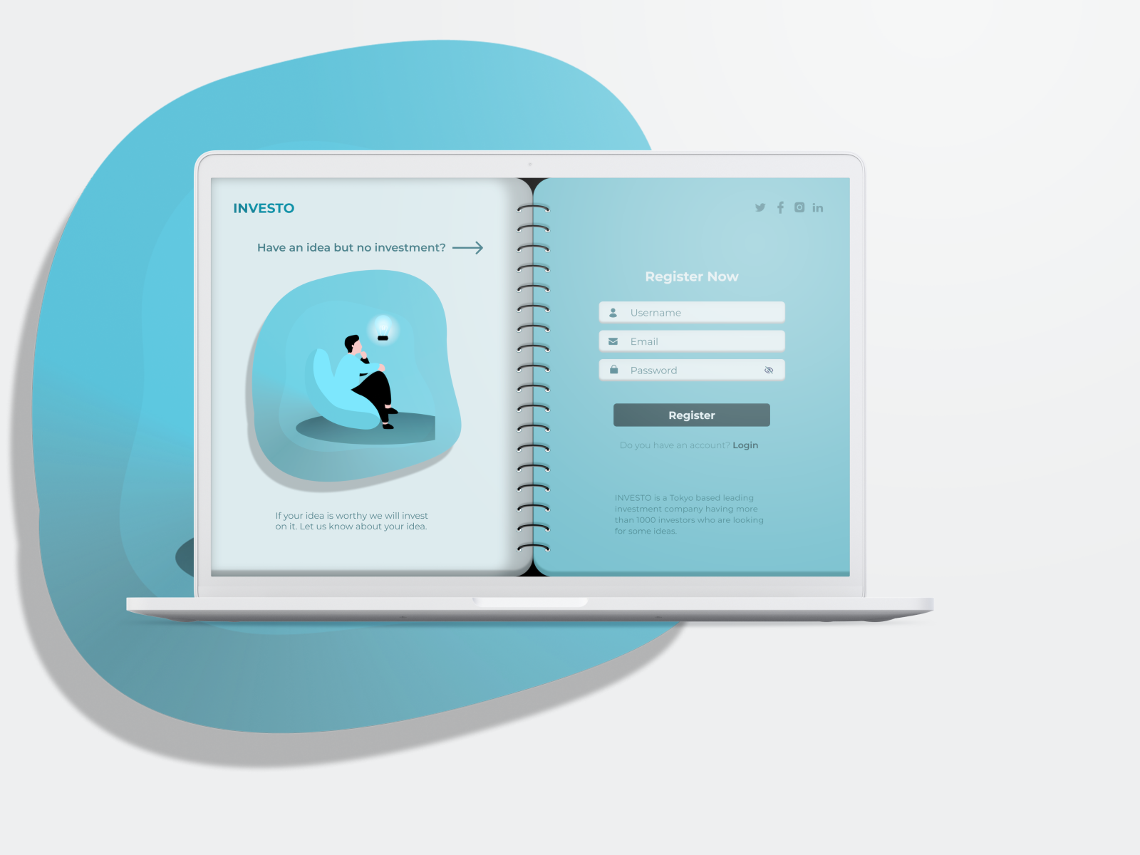 Investo Signup Page Design by Anas Rauf on Dribbble