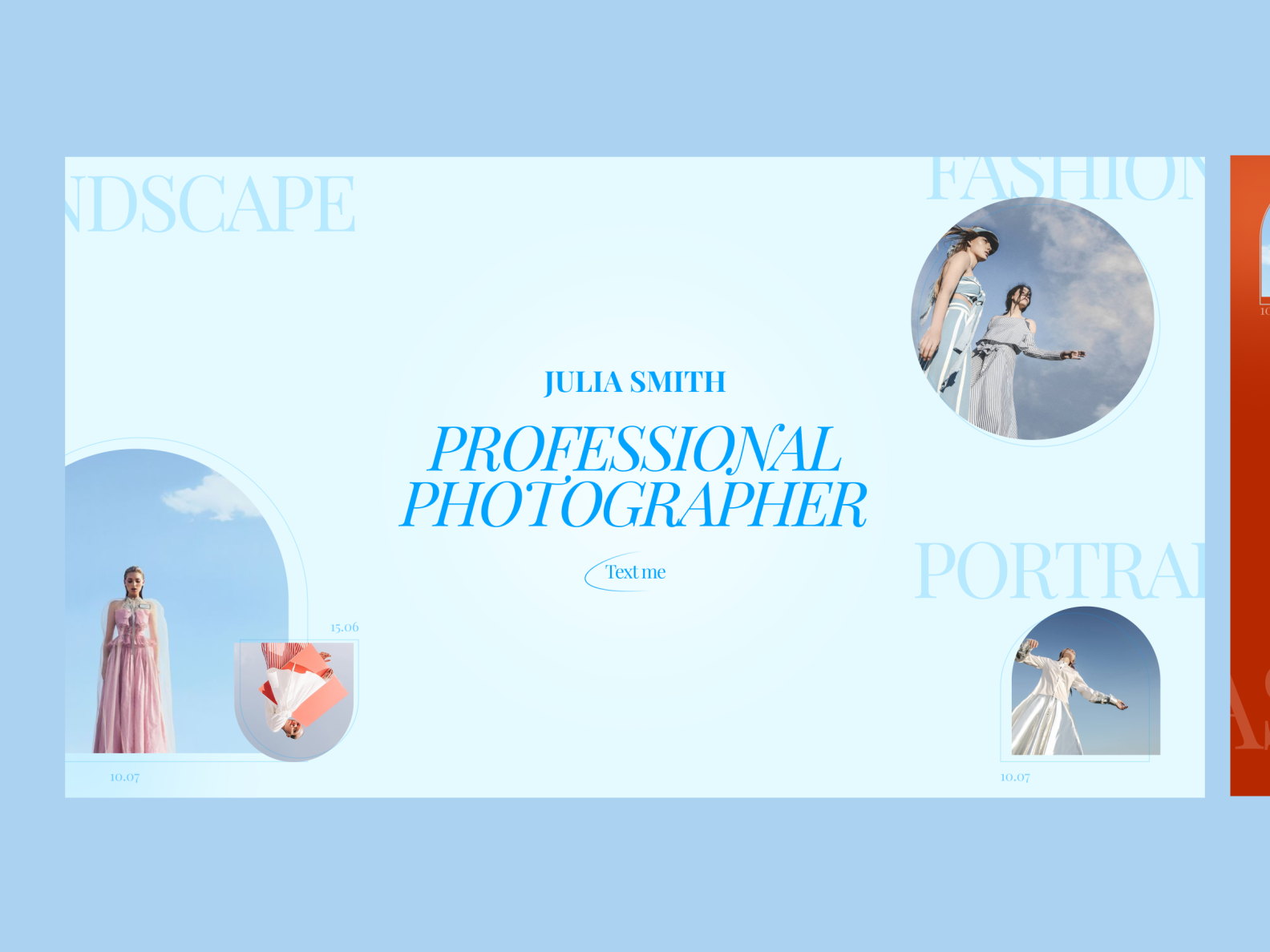 Main screen for photographer portfolio by Anastasiia Samsonova on Dribbble